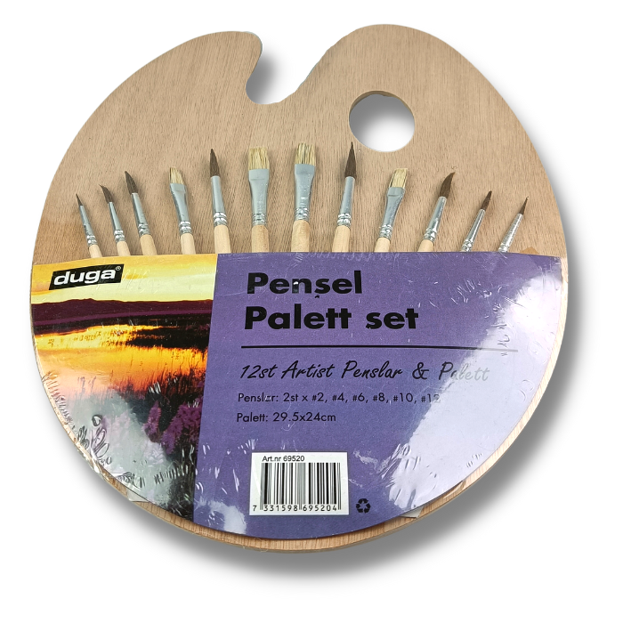 Pensel Palett set - 12 st - Diverse - MakeMake.dk